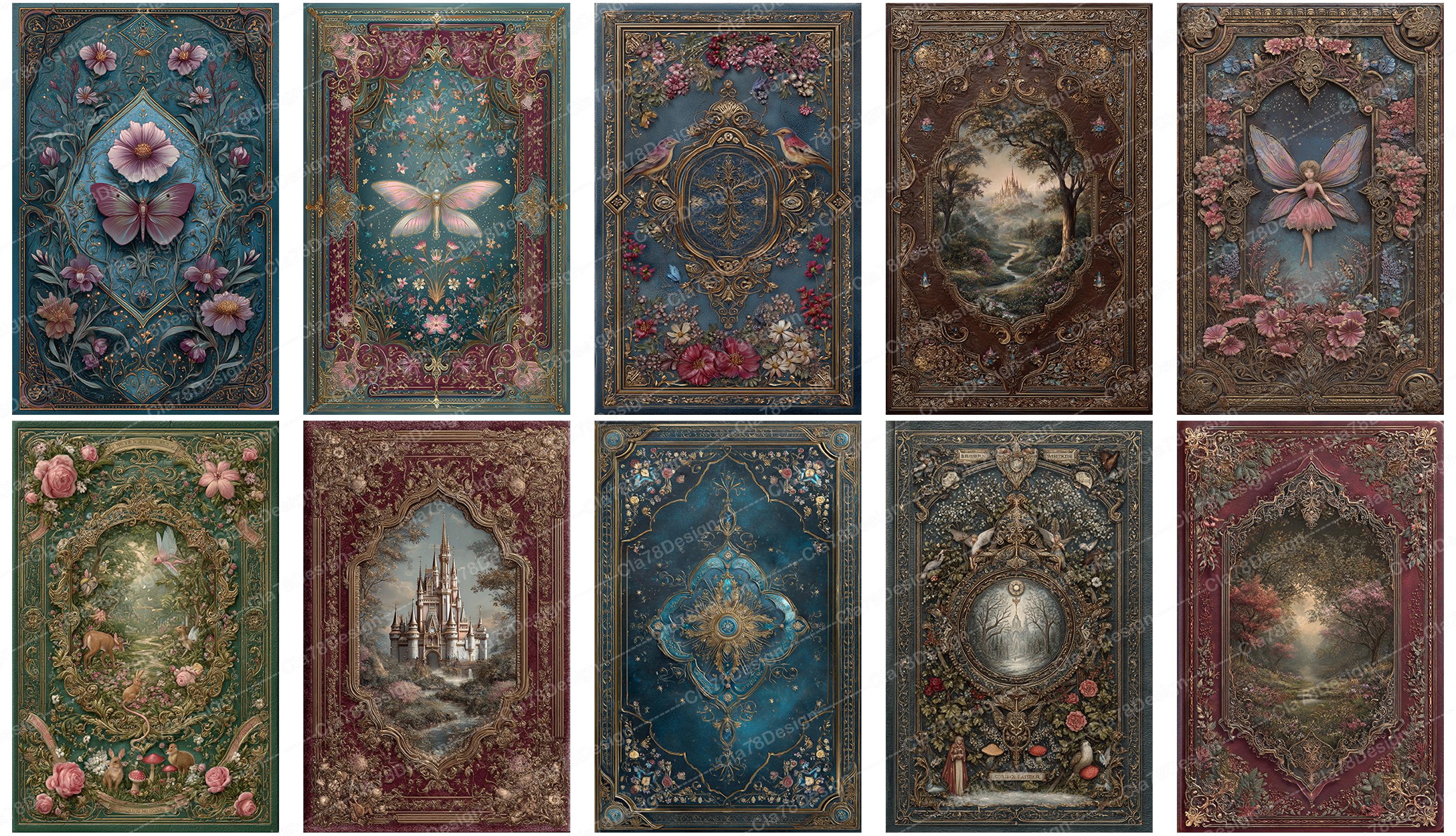 Fantasy Book Covers Junk Journal, Topper, Cover, Decorative, Neutral ...