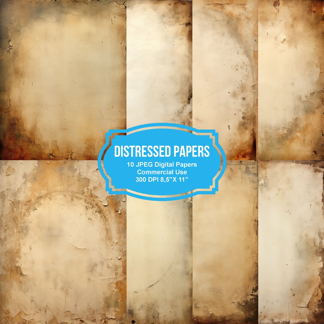 10 Distressed Junk Journal Printable Pages, Junk Journal Kit, Scrapbook ...