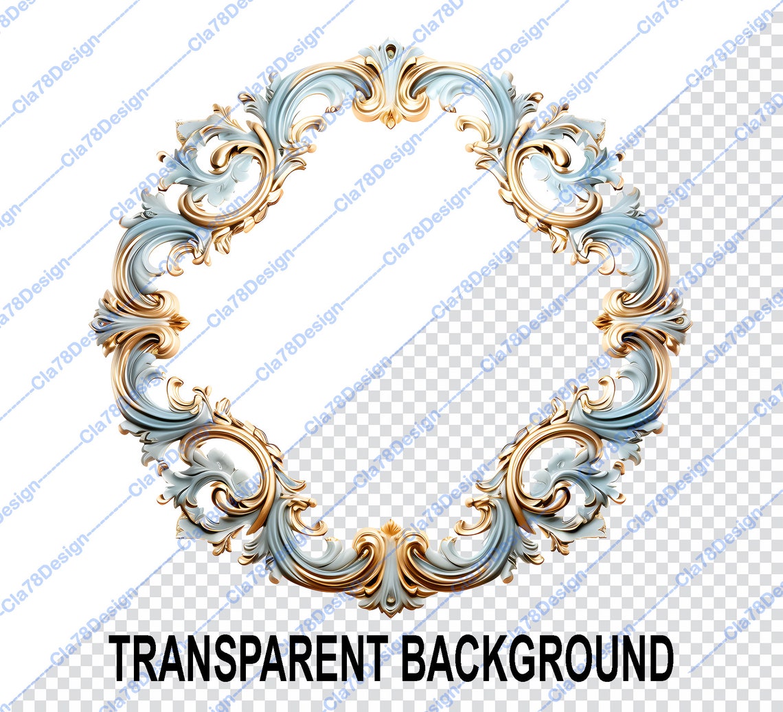 Light Blue Frames Clipart Rococo and Baroque Vintage Clip Art Graphics ...