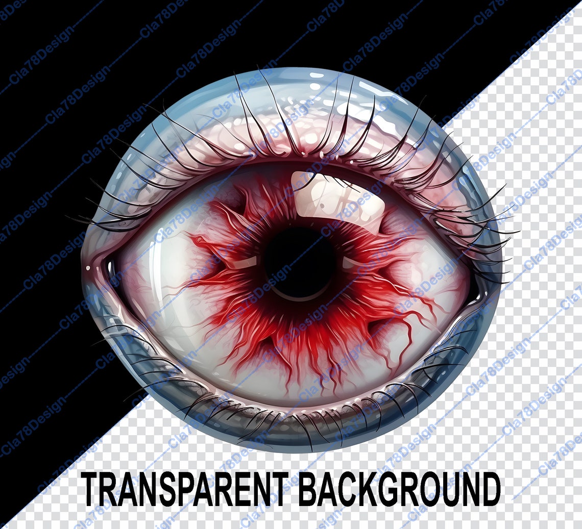 20 Horror Eyes Clipart 8 X 8 Transparent Background Digital Download ...
