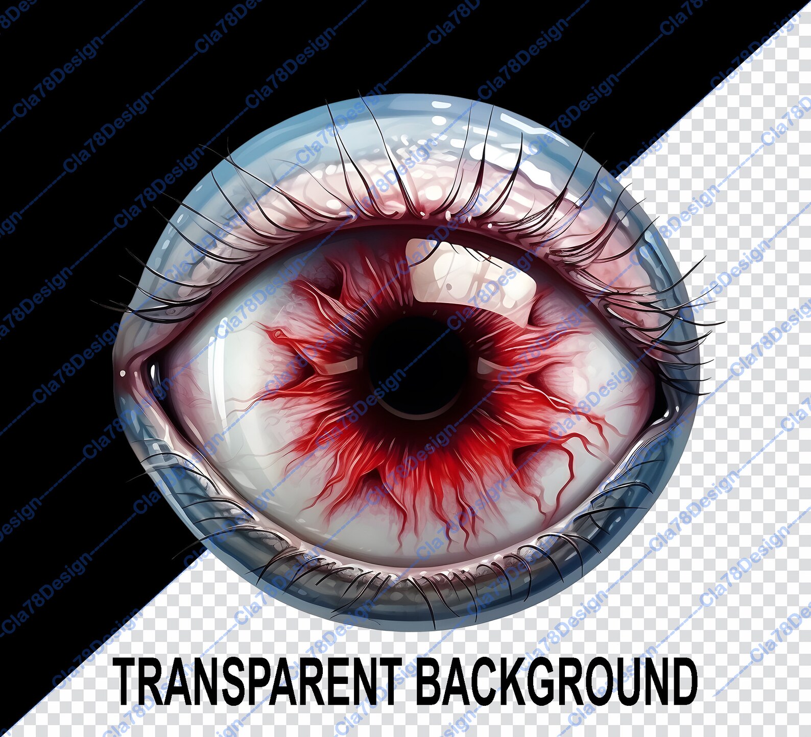 20 Horror Eyes Clipart 8 X 8 Transparent Background Digital Download ...