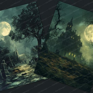Creepy Graveyard Junk Journal Pages, Digital Scrapbook Paper Kit ...