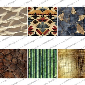 Western Textures Digital Paper, Seamless Cowboy Textures Digital Paper ...