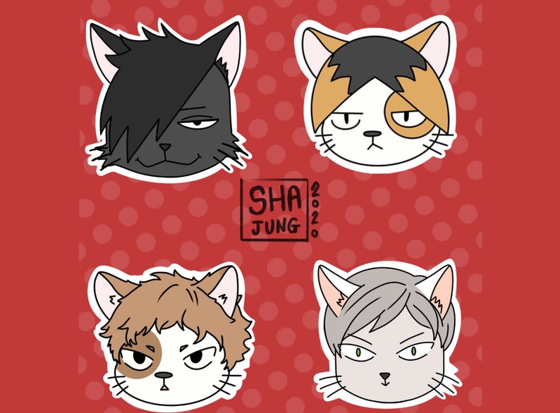 Nekoma Cats Haikyuu Stickers | Etsy
