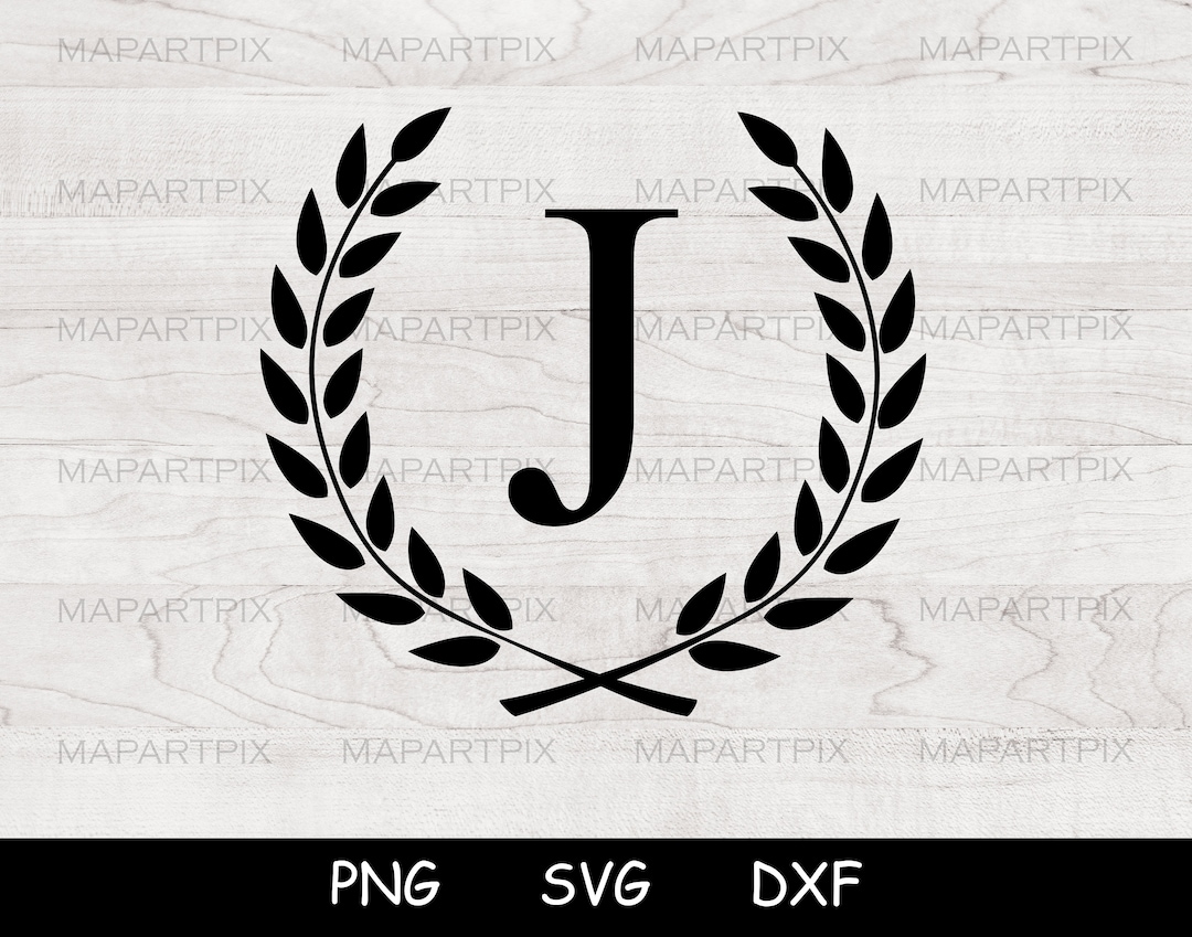 Wreath Svg, Wreath Alphabet Svg, Initial Monogram Svg , Cricut Wreath ...