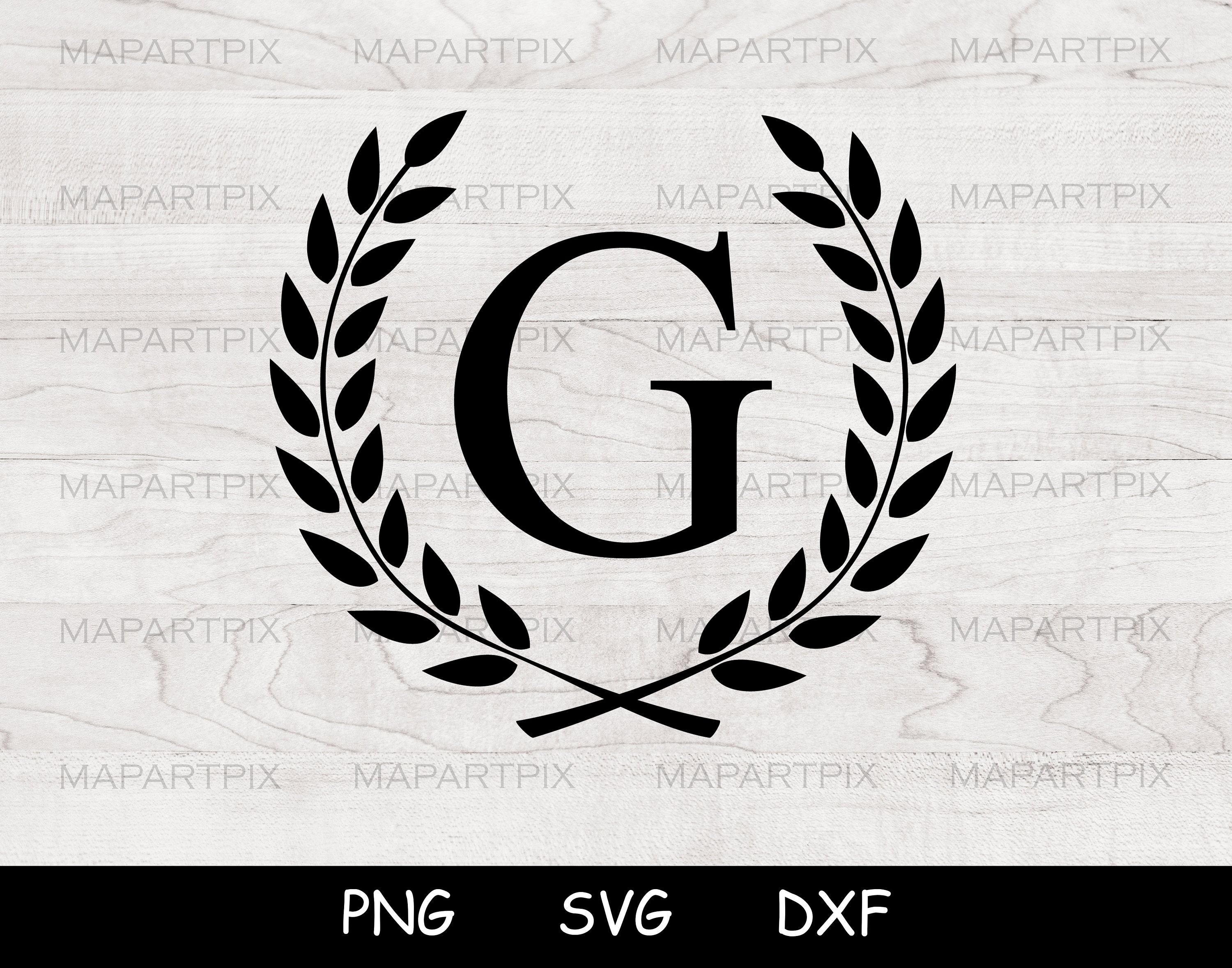 Wreath Svg, Wreath Alphabet Svg, Initial Monogram Svg , Cricut Wreath ...