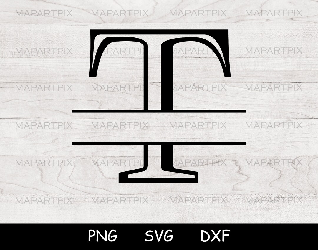 Split Monogram Svg,split Letter T,split Font Svg,letter Monogram,split ...