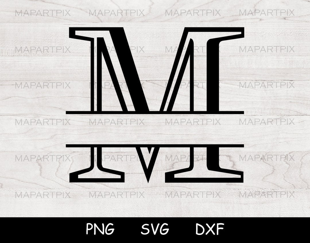 Split Monogram Svg,split Letter M,split Font Svg,letter Monogram,split ...