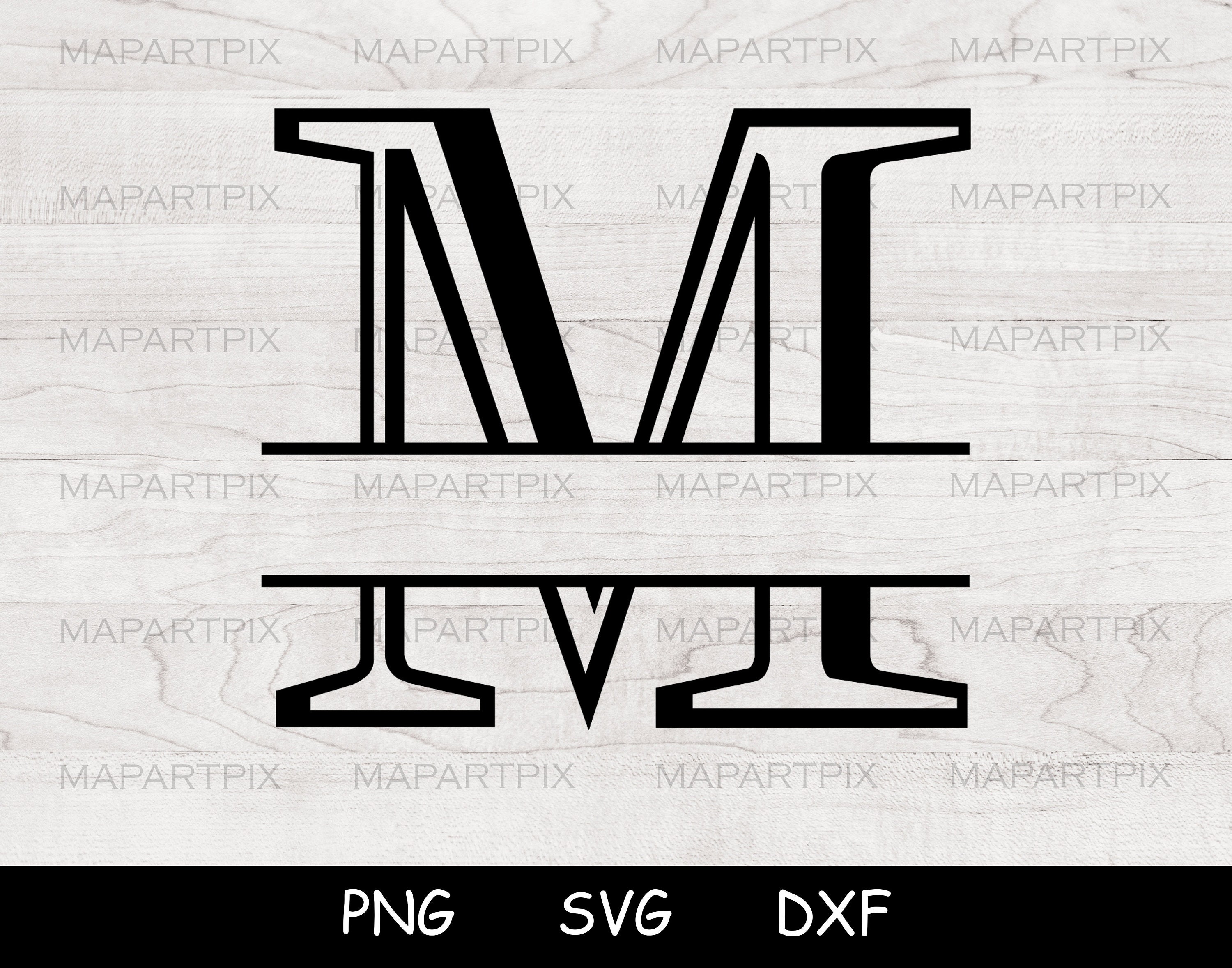 Split Monogram Svg,split Letter M,split Font Svg,letter Monogram,split ...
