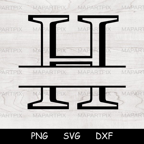 Split Monogram H - Etsy