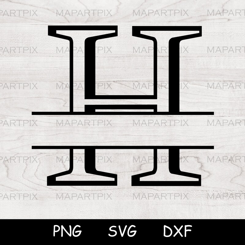 Split Monogram H - Etsy