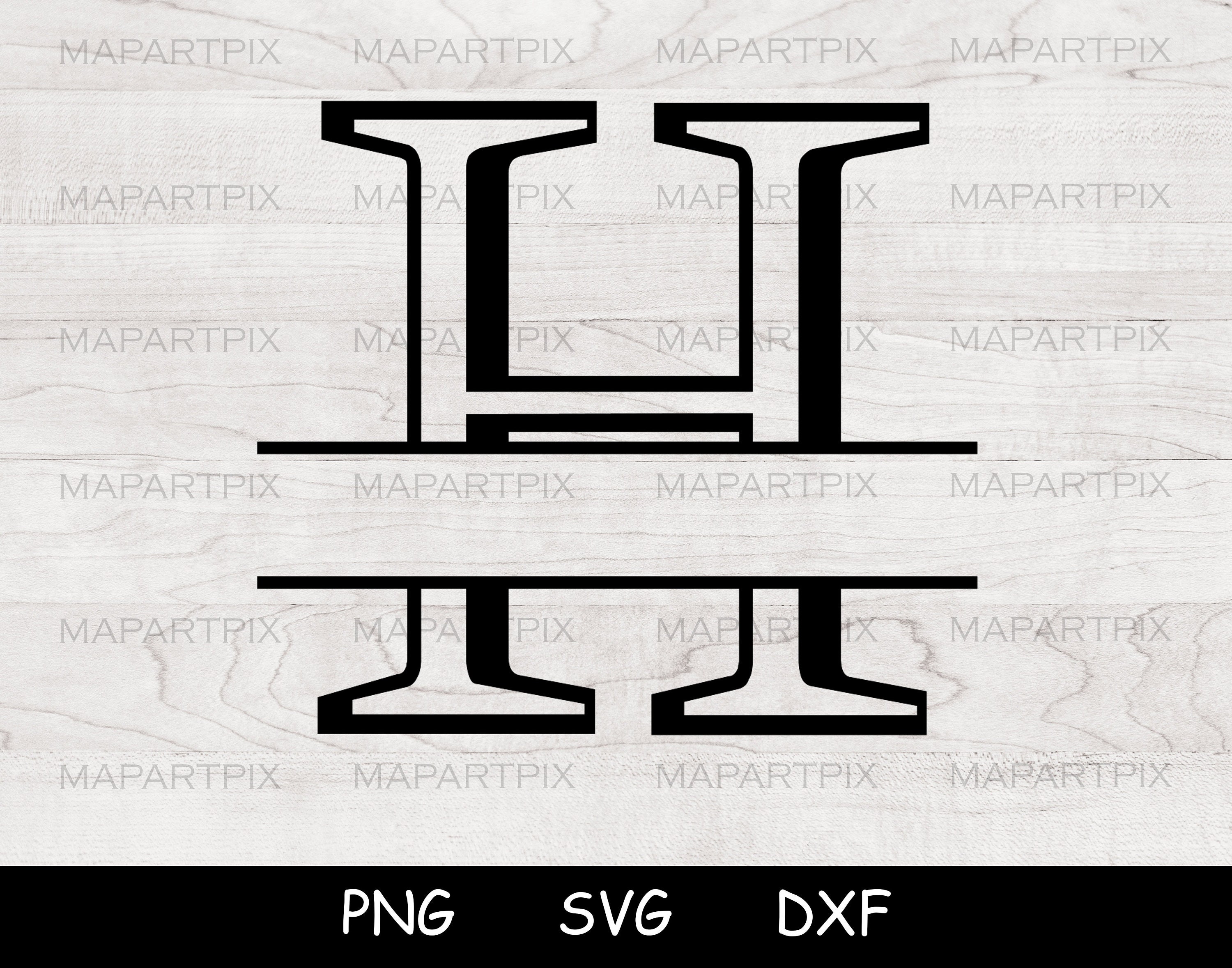 Split Monogram Svg,split Letter H,split Font Svg,letter Monogram,split ...
