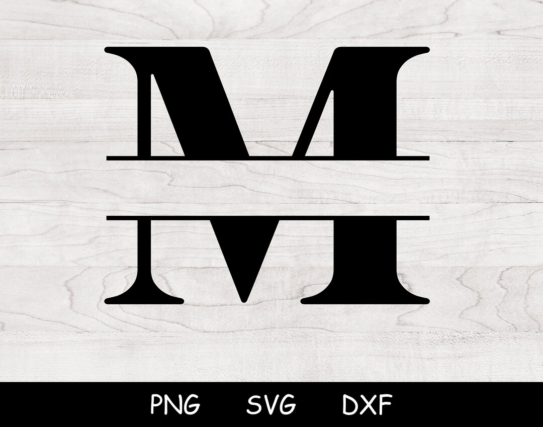 Split M Svg, Split Letter Monogram Svg, Initiële Monogram Svg, Cricut ...