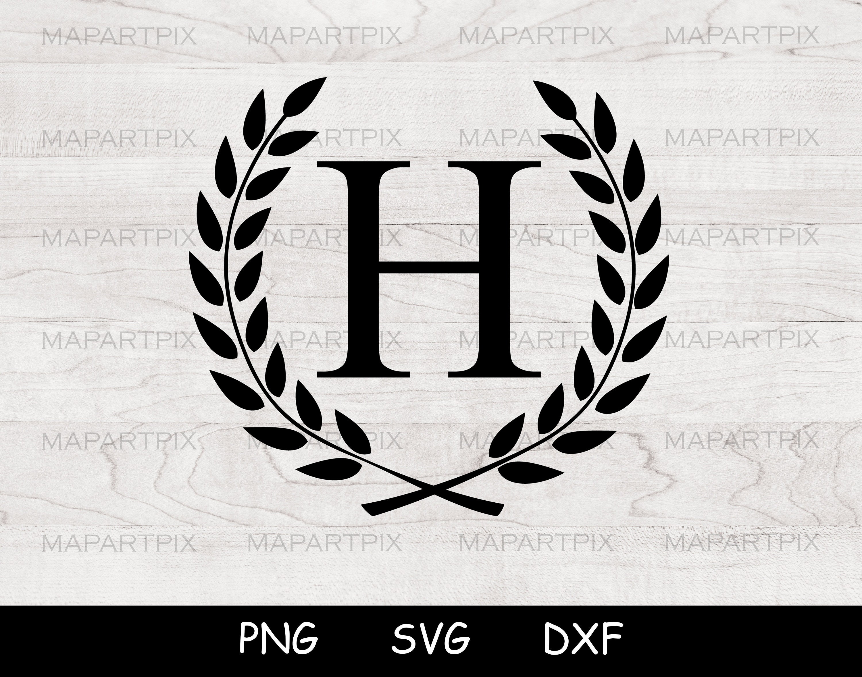 Wreath Svg, Wreath Alphabet Svg, Initial Monogram Svg , Cricut Wreath ...