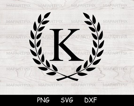Wreath Svg Wreath Alphabet Svg Initial Monogram Svg Cricut - Etsy