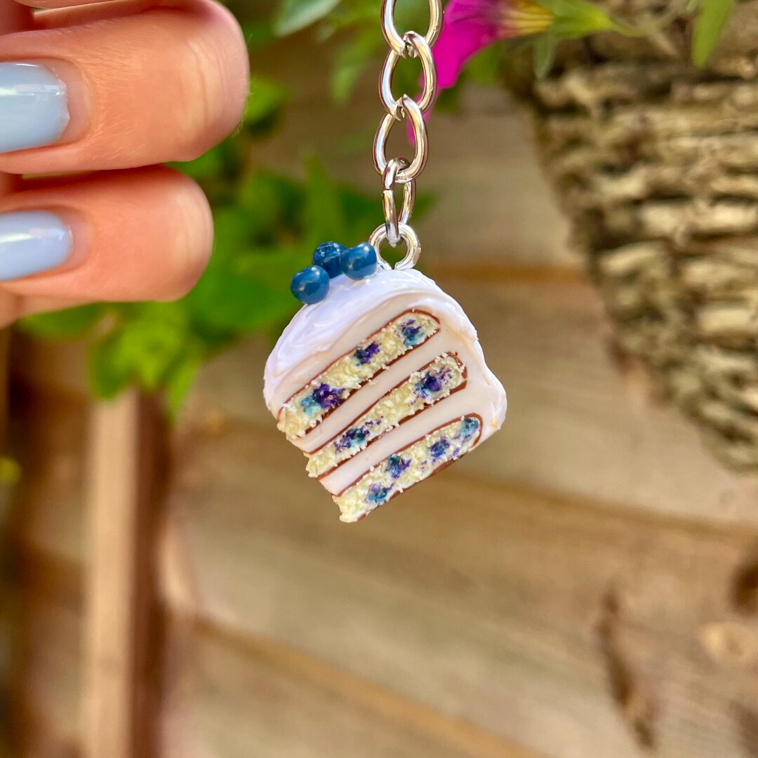 Blueberry Cake Keyring Charm, Food Keyring, Cute Gifts, Unique Birthday ...