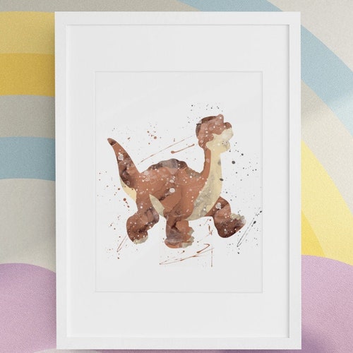Littlefoot Watercolor Print Land Before Time Brontosaurus - Etsy