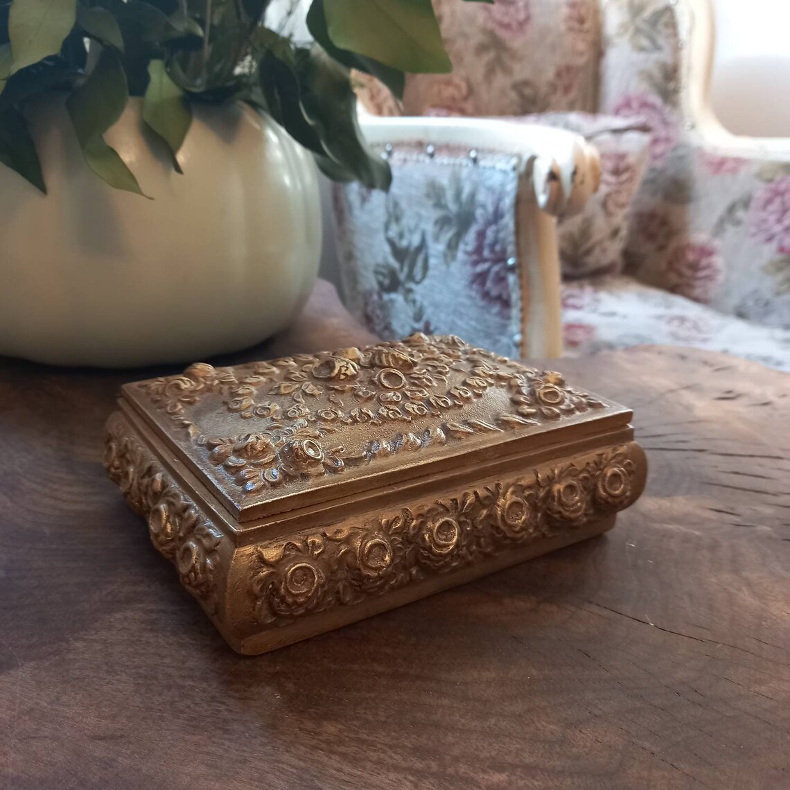 Polyresin Jewelry Box, Bronze Color Box, Bride Box, Antique Style Box ...