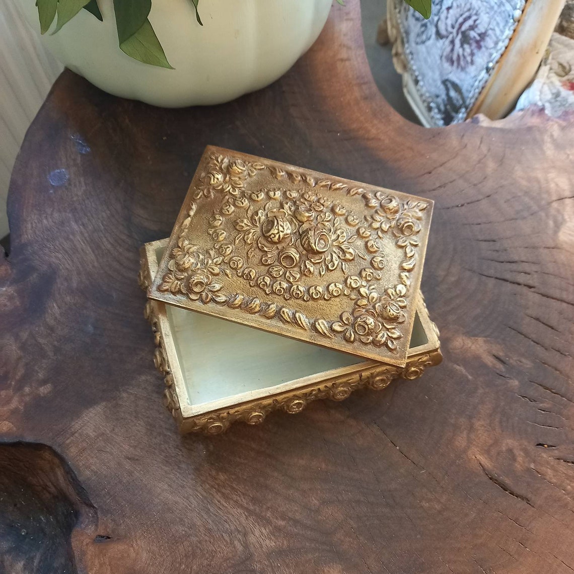 Polyresin Jewelry Box, Bronze Color Box, Bride Box, Antique Style Box ...