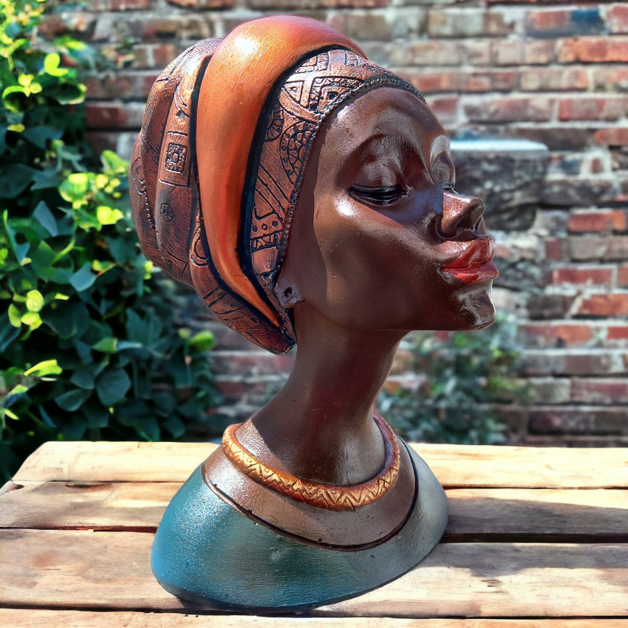 Colorful and Beautiful African Woman Bust Statue. African - Etsy