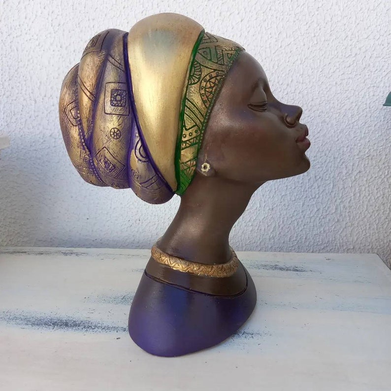 Beautiful and Colorful Woman of Africa Bust of African Woman - Etsy