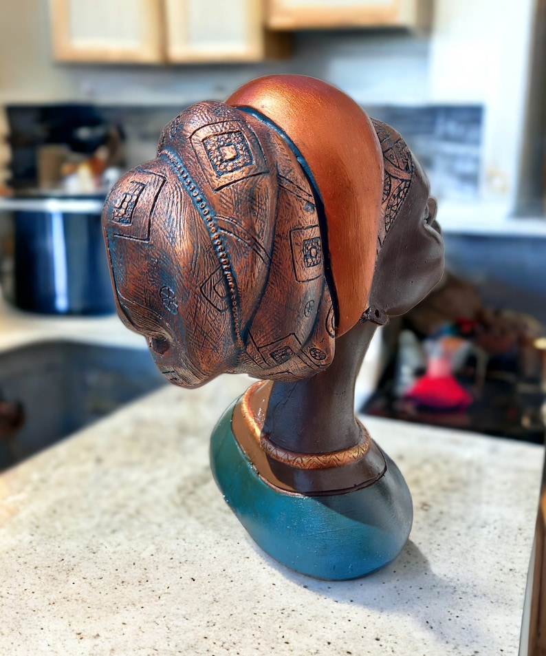 Colorful and Beautiful African Woman Bust Statue. African - Etsy