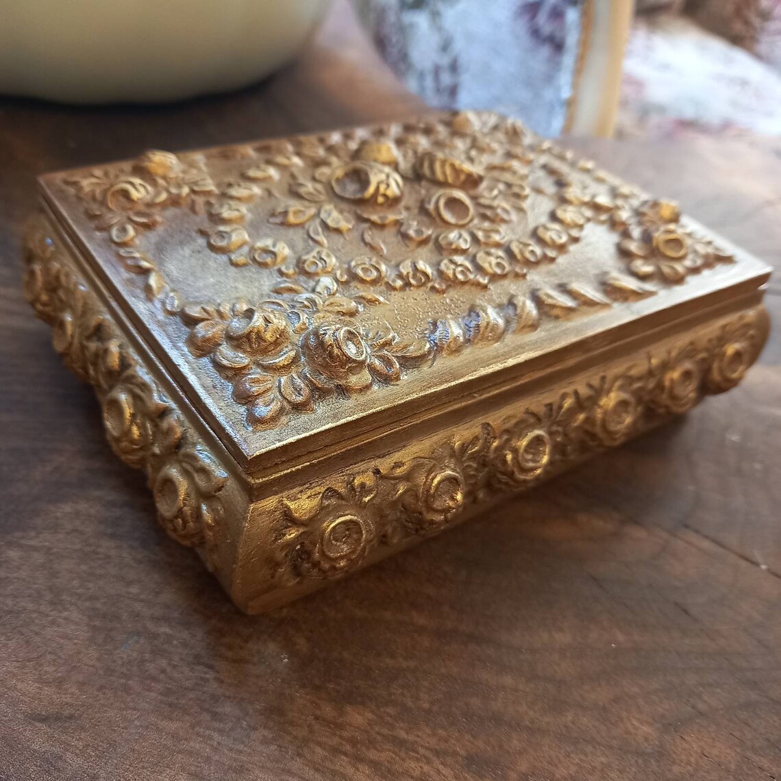 Polyresin Jewelry Box, Bronze Color Box, Bride Box, Antique Style Box ...