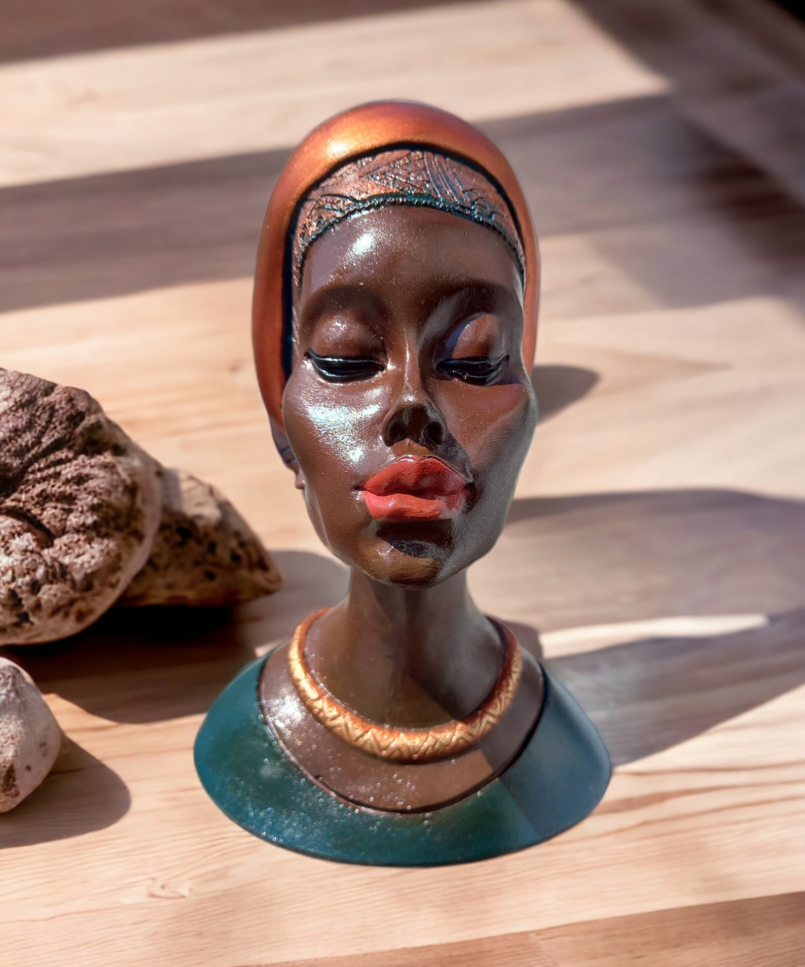 Colorful and Beautiful African Woman Bust Statue. African - Etsy