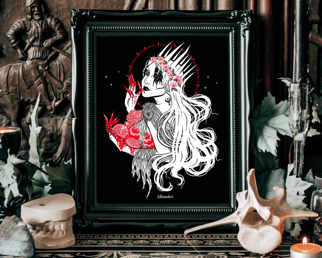 Persephone, Queen of the Underworld Mythology Gothic Occult Art Print ...