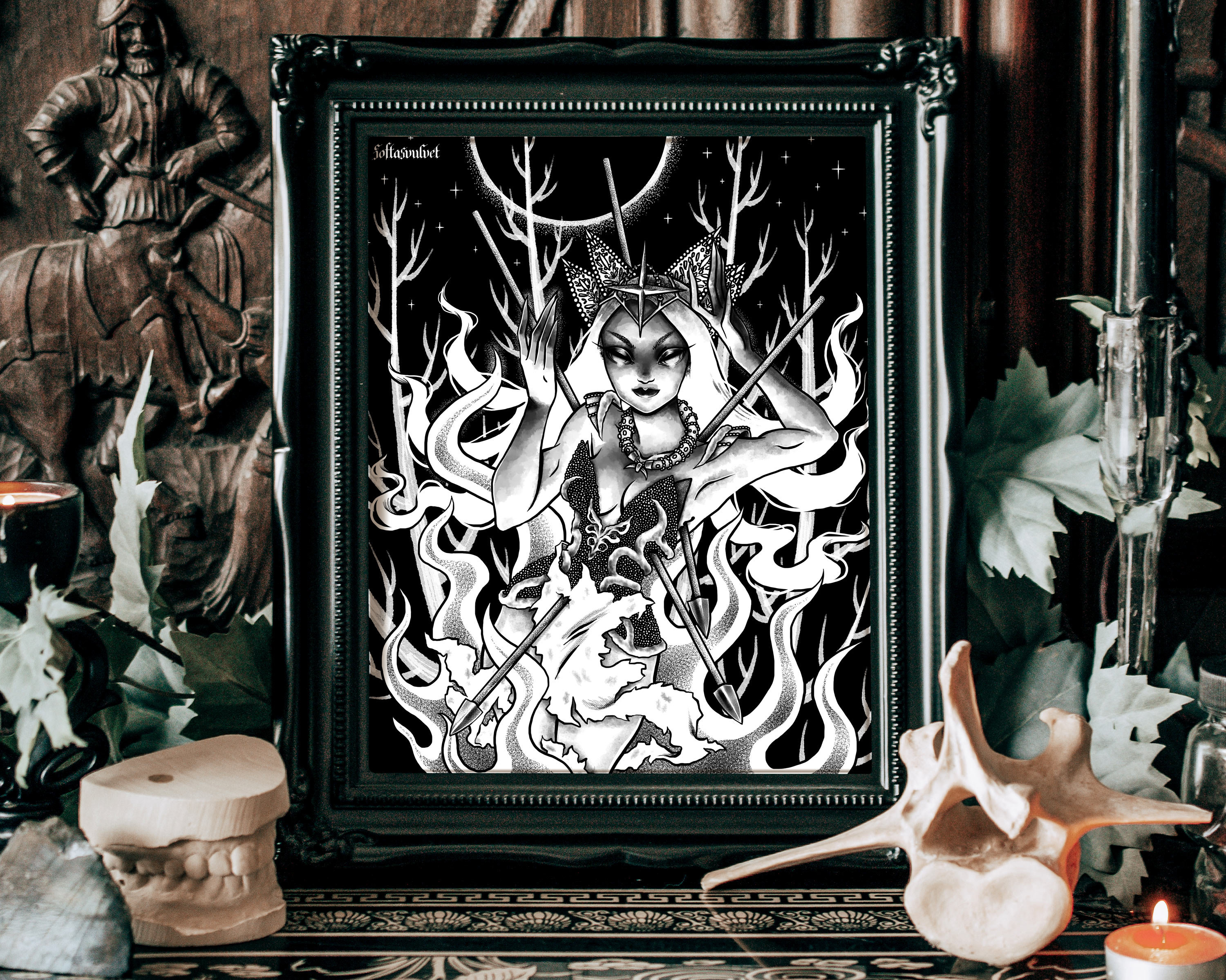 Gullveig Norse Witch Freyja Viking Mythology Pagan Art - Etsy Norway