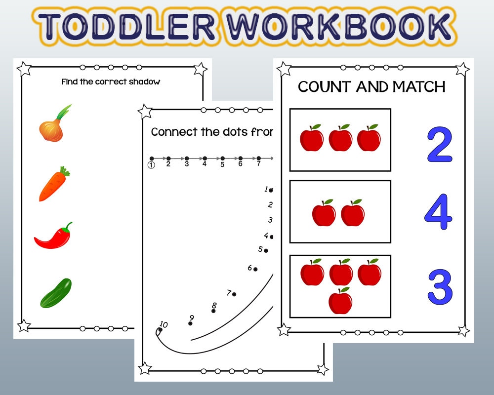 TODDLER WORKBOOK Kids activities Preschool Learning - Etsy België