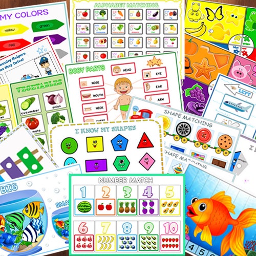 Busy Book Printable Worksheets Set Matching Activities - Etsy