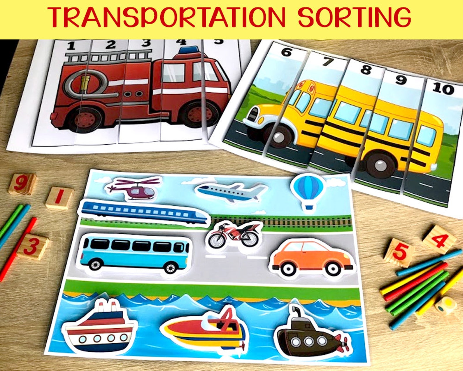 Land Air Water Transportation Sorting Activity Printable - Etsy