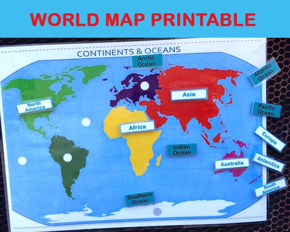 World Maps Continents Printable