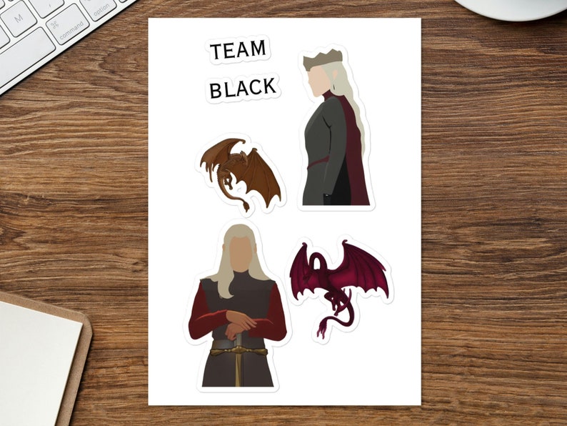 Dragon Sticker Pack Team Black Sticker Vinyl Got Decal Dragon Gift for ...