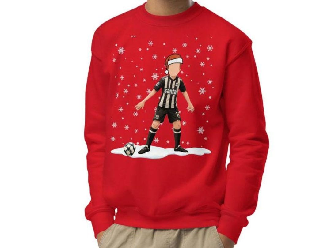Football Christmas Jumper for Kids Newcastle Soccer Player Christmas ...