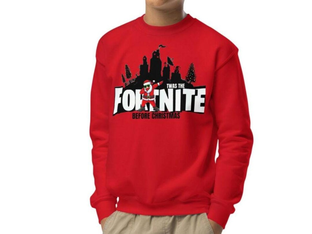 Twas the Fortnight Before Christmas Gamer Sweater for Kids Chrsitmas ...