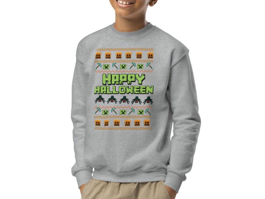 Gamer Halloween Jumper for Kids Halloween Sweater for Mine Gamers ...