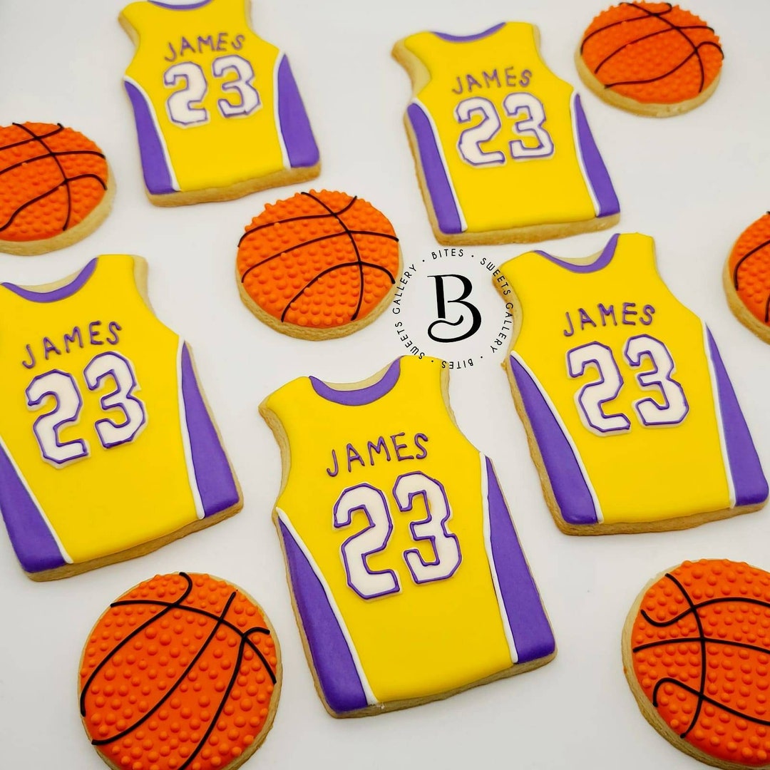 Basketball Cookies 1 Dozen Lakers Cookie's - Etsy