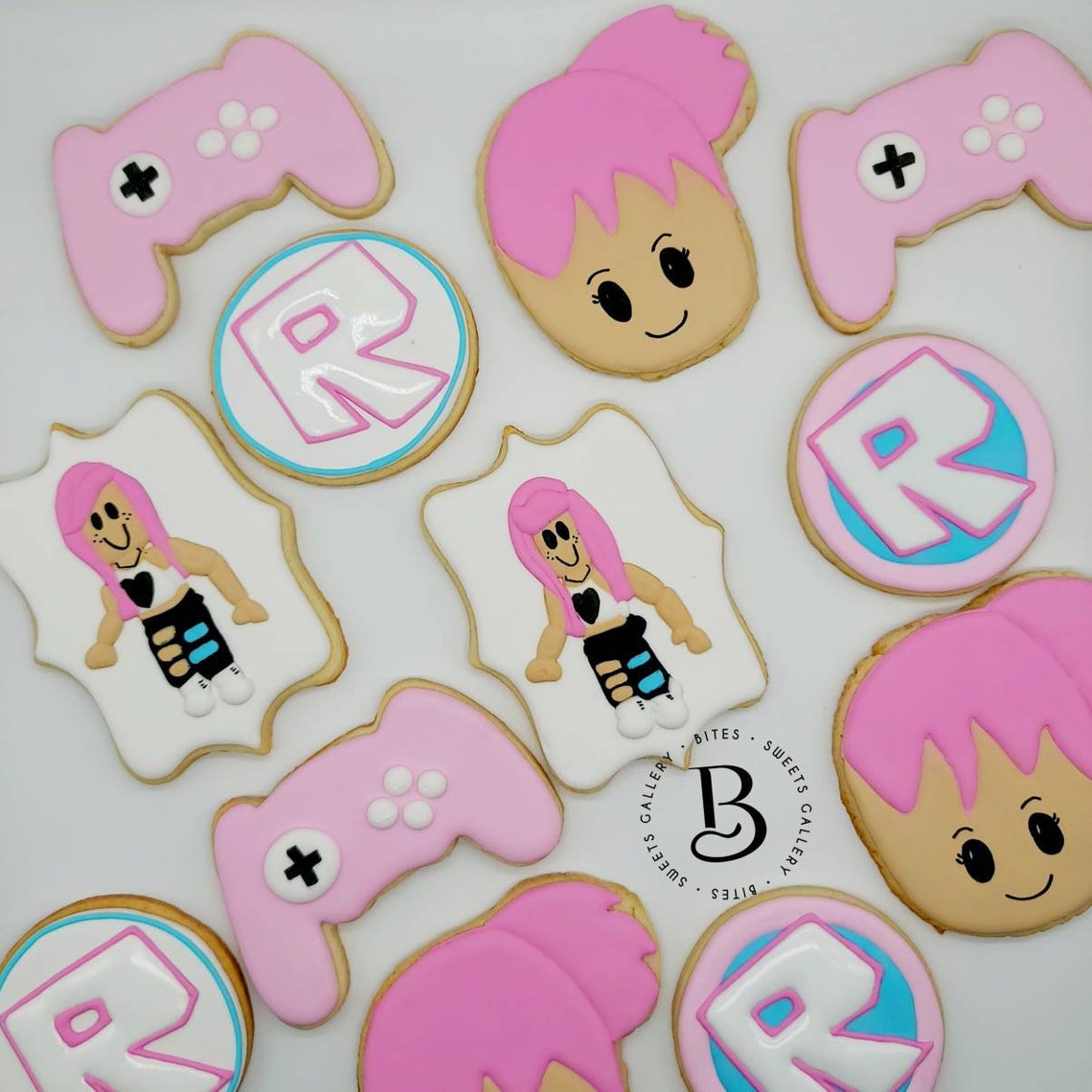 Roblox Birthday Decorated Cookies Roblox Cookie Favors - Etsy