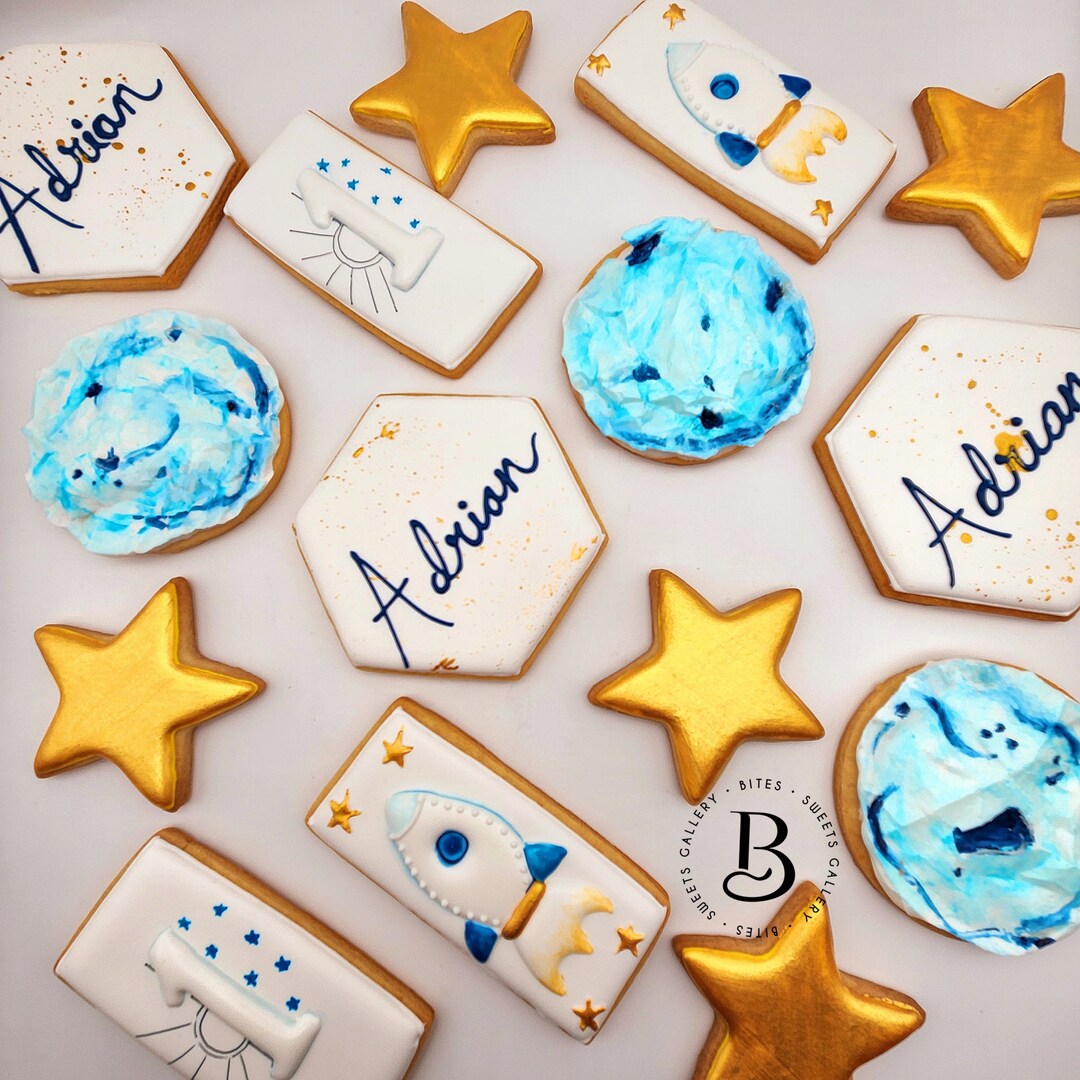 12 Space Birthday Cookies, Astronaut Cookies, Galaxy Cookies - Etsy
