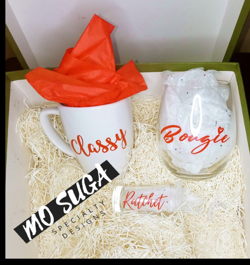 Savage Gift Set - Classy Bougie Ratchet Coffee Mug, Shot & Wine Glass ...