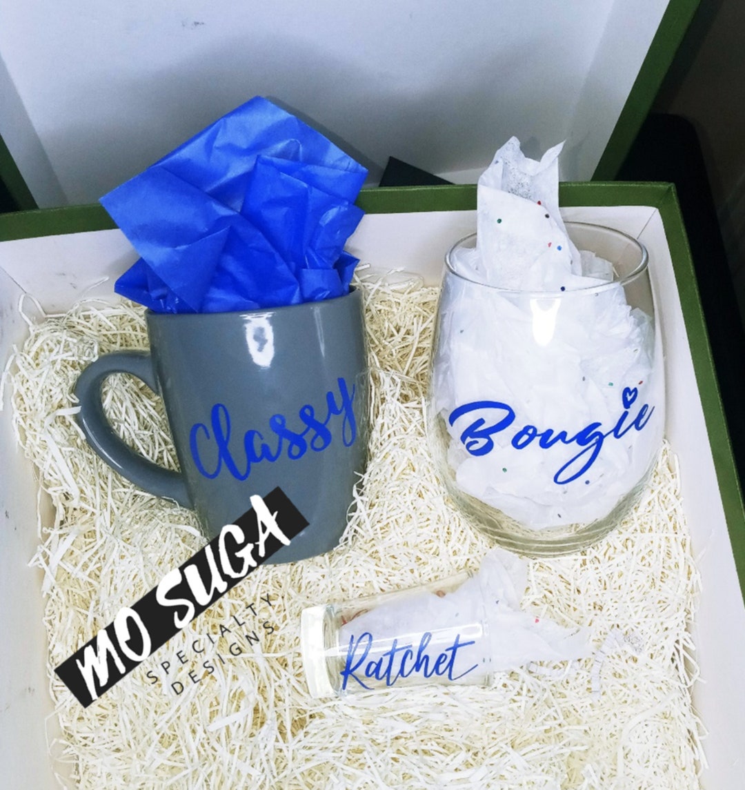 Savage Gift Set - Classy Bougie Ratchet Coffee Mug, Shot & Wine Glass ...