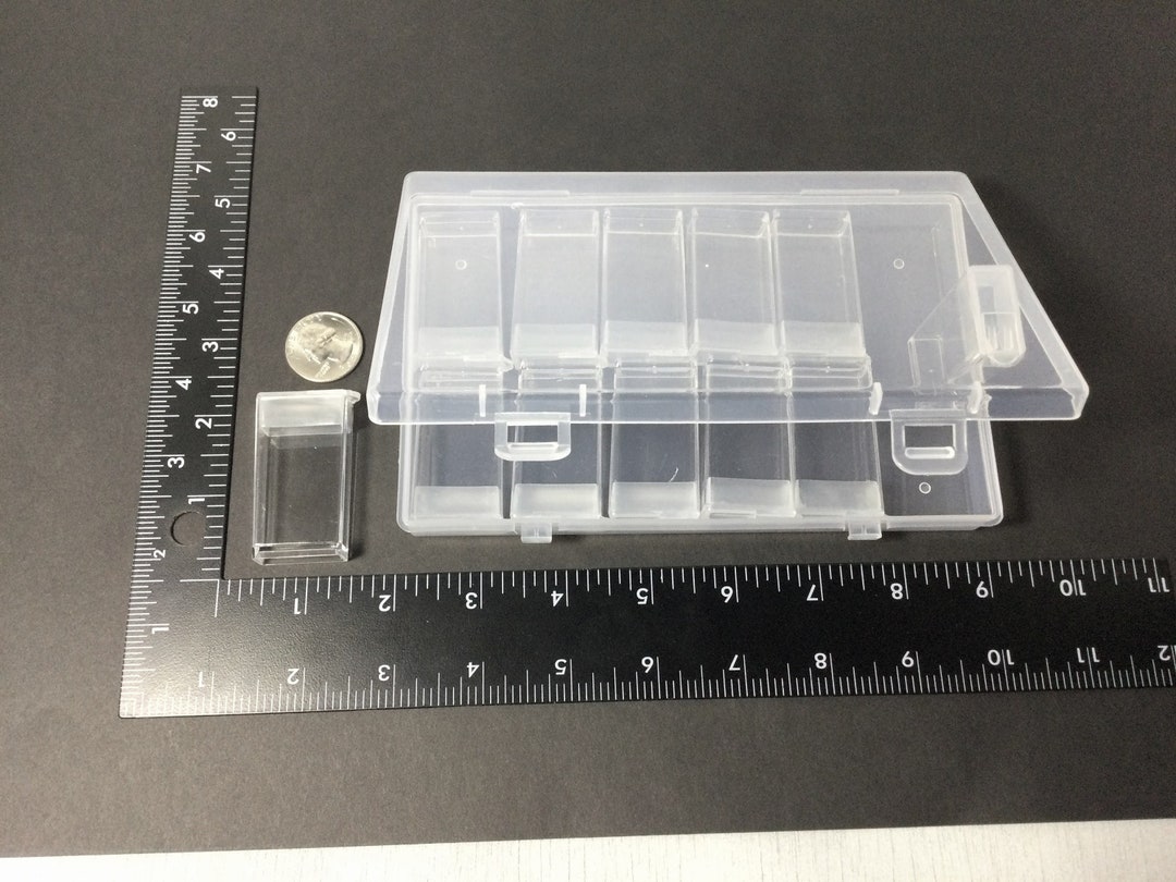 12pcs Plastic Flip Top Bead Storage Containers 1.97x1.06" Rectangle ...