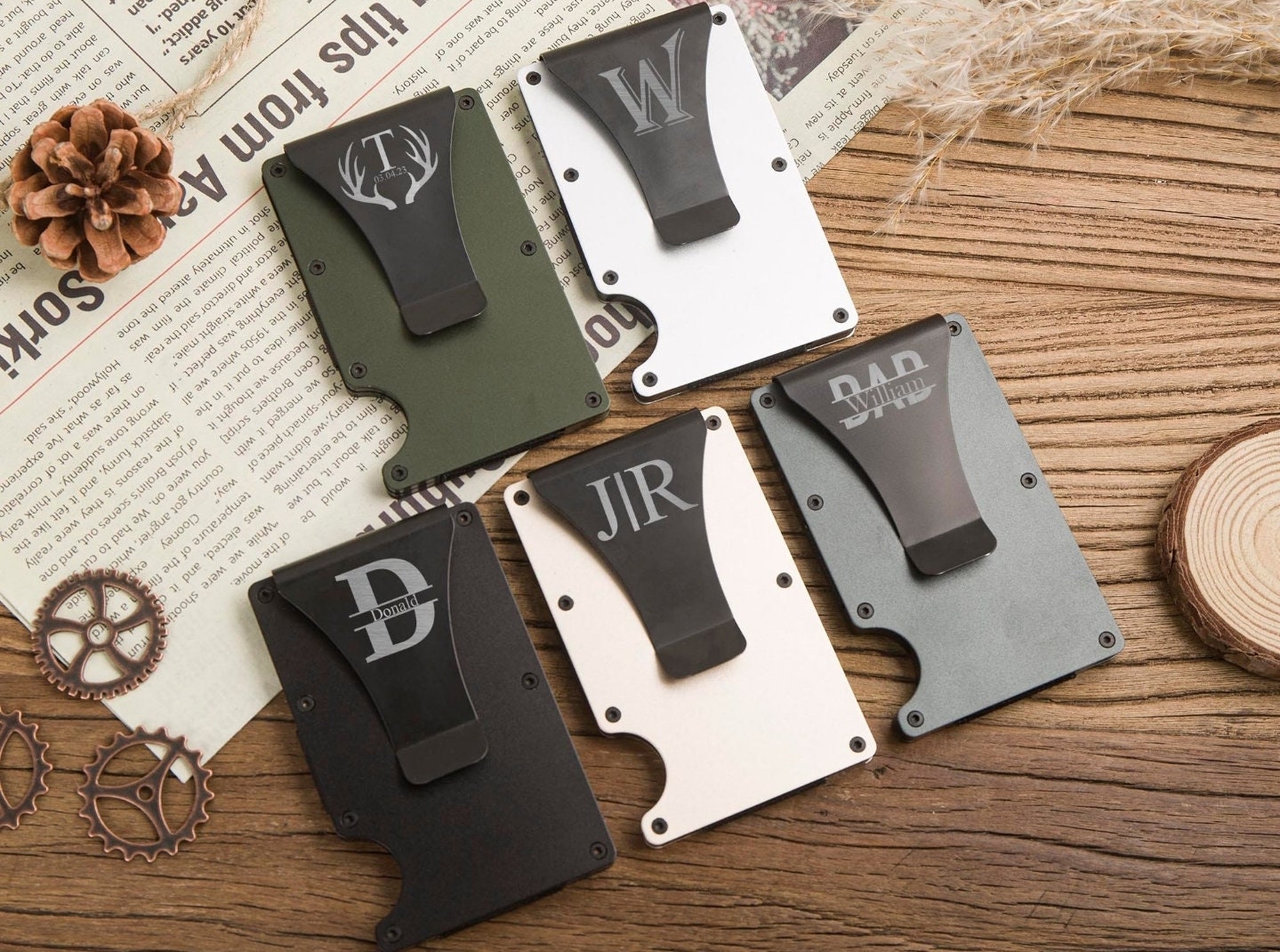 Personalized Metal Minimalist Wallet, Gift for Men, Engraved Wallet ...