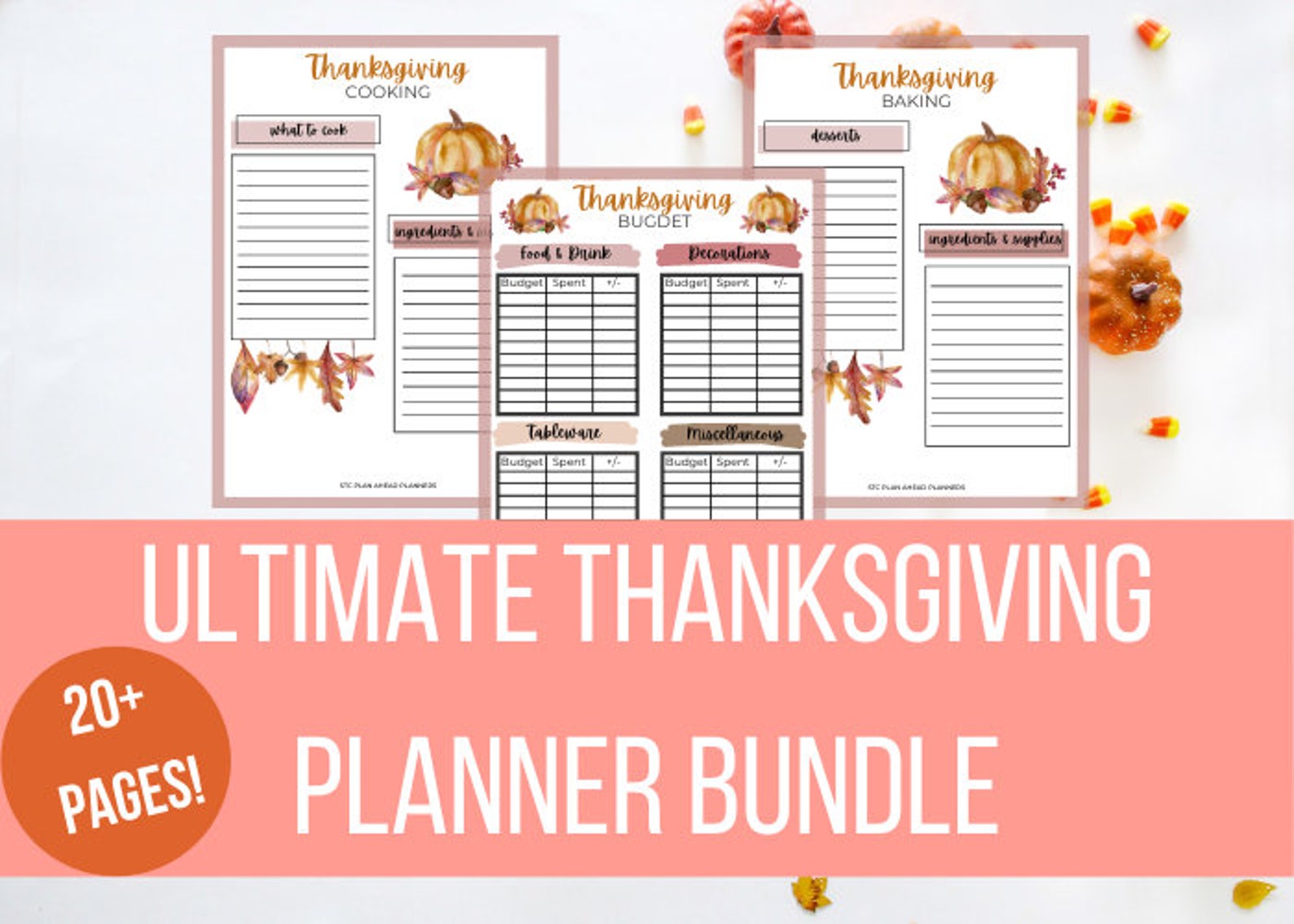 Thanksgiving Holiday Planner Printables, the Ultimate Bundle, Instant ...