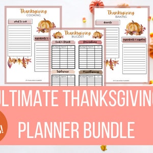 Thanksgiving Holiday Planner Printables, the Ultimate Bundle, Instant ...