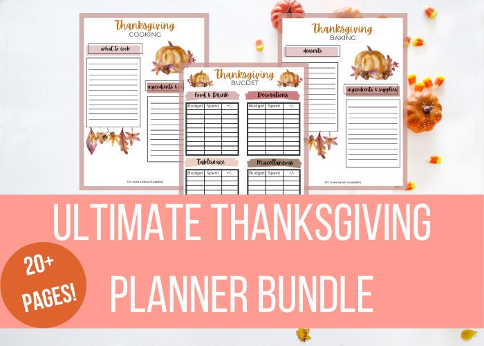 Thanksgiving Holiday Planner Printables, the Ultimate Bundle, Instant ...