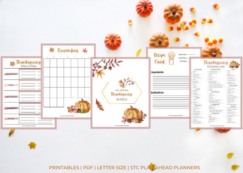 Thanksgiving Holiday Planner Printables, the Ultimate Bundle, Instant ...