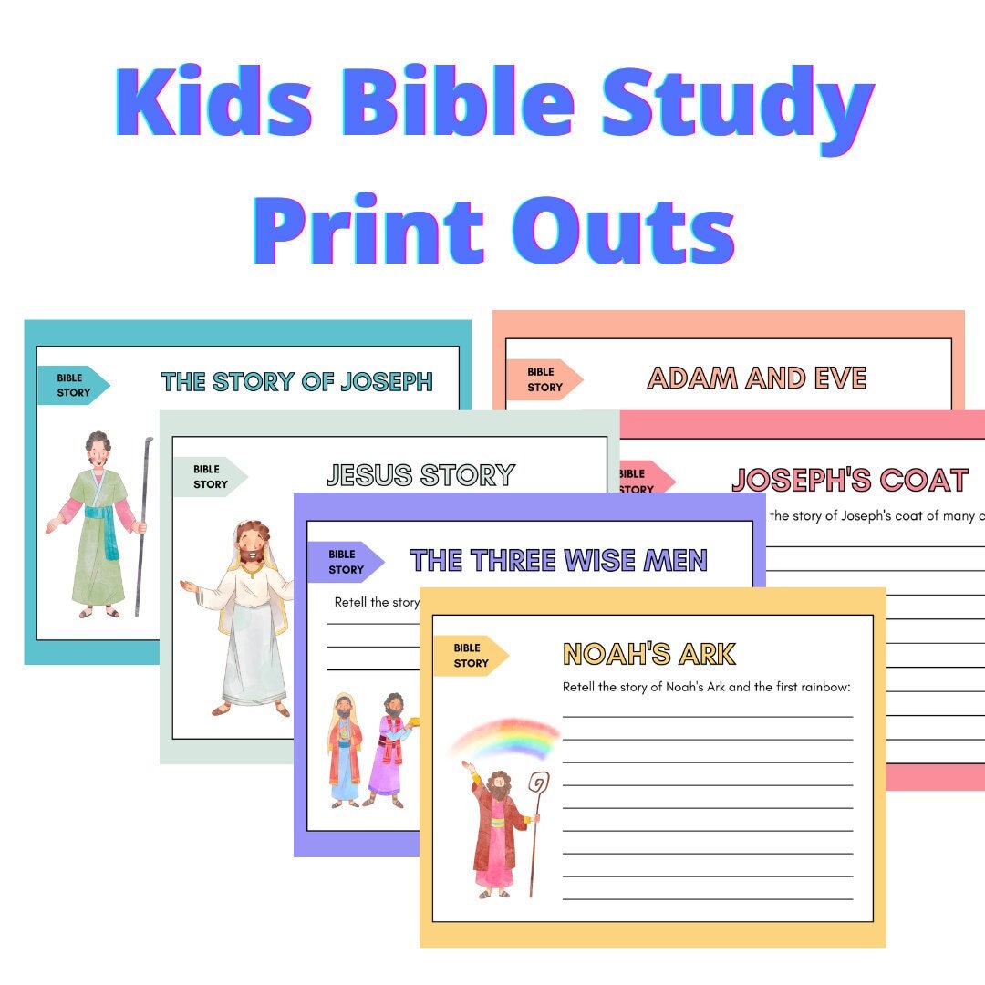 Kids Bible Study Print Outs - Etsy